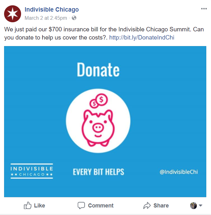 Sample Fundraising Social Media Posts | Indivisible