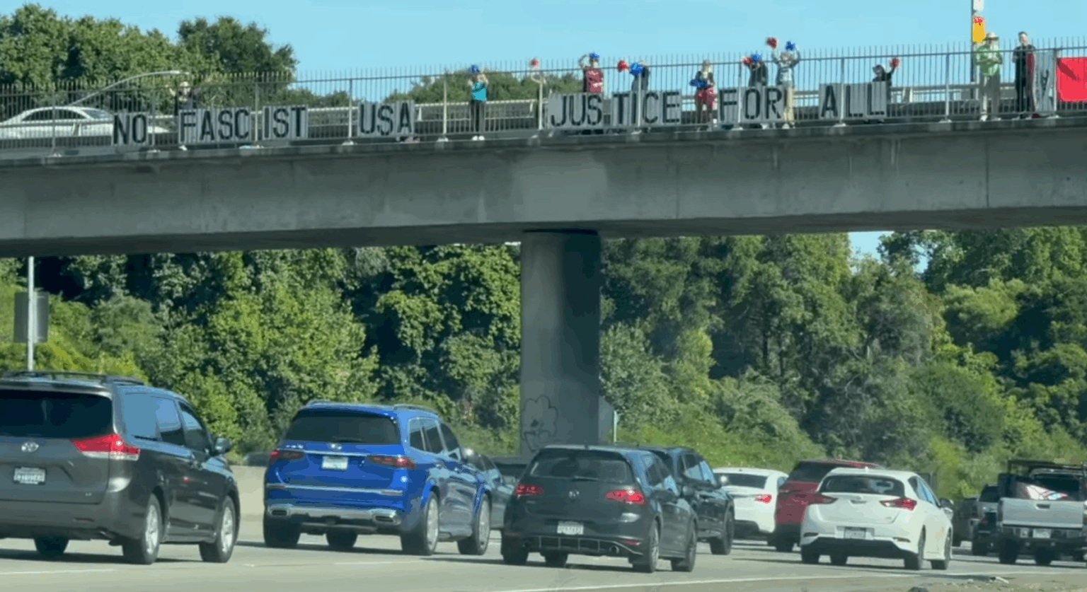 BANS OFF OUR BODIES! Overpass Visibility Brigade Action: Adams St. on I ...