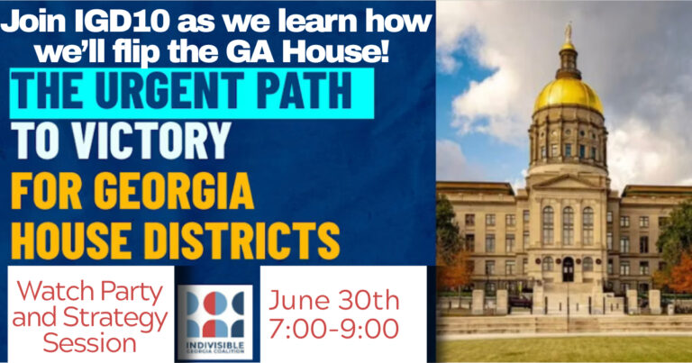 Flipping the GA House -- Watch Party and Strategy Session | Indivisible